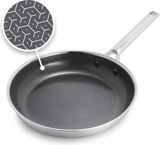 GreenPan Hybrid-Bratpfanne, antihaftbeschichtet, Edelstahl, 25,4 cm, APEX dreilagige Thermobond PFAS-freie Keramikpfanne, Induktions- und alle Herdarten kompat