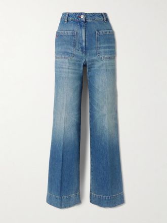 Victoria Beckham Alina Hoch Sitzende Jeans Mit Weitem Bein - Blau