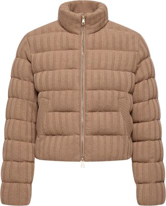 Moncler Moncler Wool & Cashmere Blend Padded Cardigan, Women, Beige, Size: Xs
