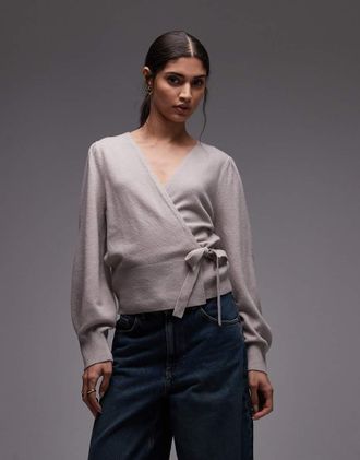 & Other Stories Wickel-Strickjacke aus reiner Wolle in Maulwurfbraun-Neutral