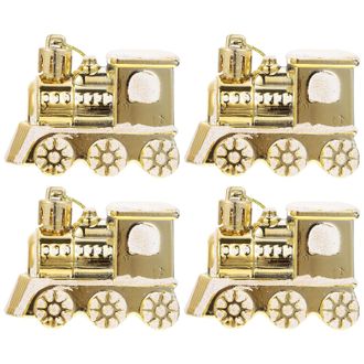 Soimiss 4 St&uuml;ck Weihnachtsbaum Auto Anh&auml;nger aus Sicherem Kunststoff Kleine Bunte Zug Deko f&uuml;r Weihnachtsbaum Vielseitige H&auml;ngedekoration f&uuml;r Festliche Anl&auml;ss