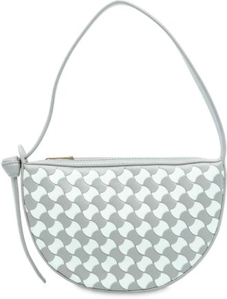 Bottega Veneta Hobo Bags - Mini Leather Intrecciato Sunrise Hobo - Gr. unisize - in Grau - f&uuml;r Damen