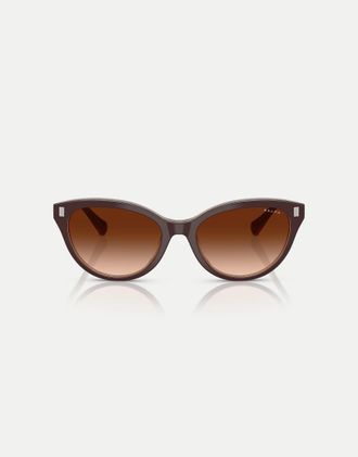 Ralph Lauren Cat-Eye-Sonnenbrille mit braunem Glas in einfarbigem Milchbraun