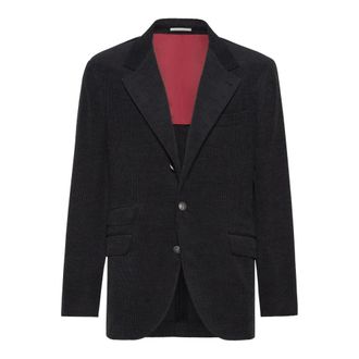 Brunello Cucinelli Homme, Vestes, Gris, Taille: M Blazer Cavallo en velours c&ocirc;tel&eacute;