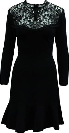 Erdem robe à empiècements en dentelle - Noir