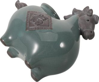 BESPORTBLE Chinesische Keramik Pferdevase aus Porzellan mit Stabilem Sockel Tischvase im Chinesischen Stil f&uuml;r Trockenblumen und Neujahrsdekoration