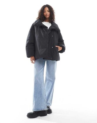 Asos Doudoune &eacute;pur&eacute;e &agrave; col chemin&eacute;e - Noir