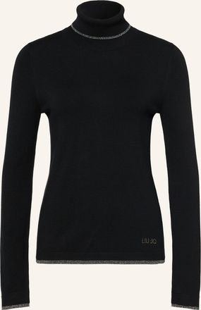 Liu Jo Liu Jo Rollkragenpullover Mit Glitzergarn Und Schmucksteinen schwarz