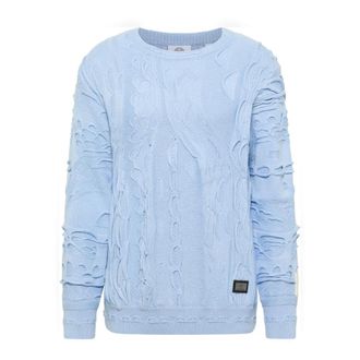Carlo Colucci Rundhals-Pullover - - Knitwear - Herren - Blau - L
