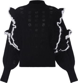 Faina Strickpullover Damen schwarz