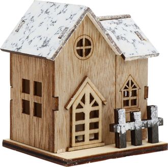 Supvox Dekoratives LED Holzhaus f&uuml;r Weihnachten Beleuchtete Tischdeko f&uuml;r Kinderzimmer und Festliche Wohnr&auml;ume