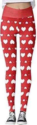 Generic Legging de gym pour femme - Pour entra&icirc;nement - Minceur - Pilates - Course &agrave; pied - Contr&ocirc;le de la Saint-Valentin - Yoga - Imprim&eacute; ventre - Pantalon d