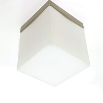 Lampenlux Decken Lampe Leuchte Dave Glas Eckig Wei&szlig; Matt Wohnzimmer Flur 12x12cm 230V