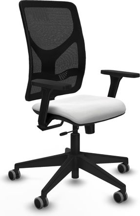 Piqueras y Crespo B&uuml;rostuhl, wei&szlig;, mit 3D-Armlehnen, h&ouml;henverstellbare Lendenwirbelst&uuml;tze, ausgestattet mit Syncro/Traslack und Schneideschaum, mit Rollen von 65 mm, Pa