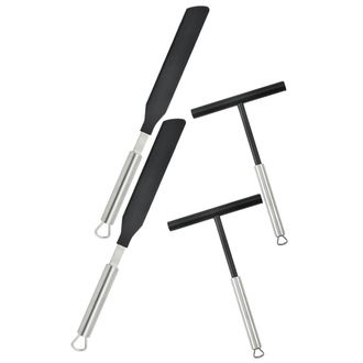 Angoily NOLITOY 2 Stück Crêpe Spatel und Kuchen Sahneverteiler aus Edelstahl Glatte Oberfläche Leichtes Küchenzubehör für Pfannkuchen und Torten Hygienisch un