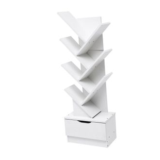 TOPBATHY Mehrschichtiges Modernes Boden Bücherregal aus Hochwertigem mit Stabilem Stand Einfacher Montage und Vielseitigem Einsatz für Büro Kinderzimmer Wohnzi