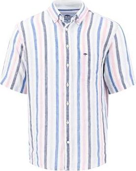 Fynch-Hatton Chemise en lin avec col boutonn&eacute; et rayures, Peony (bordeaux), XXL