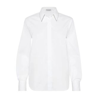 Brunello Cucinelli Cotton Popeline Shirt - - Blouses & Shirts - Damen - Wei&szlig; - L