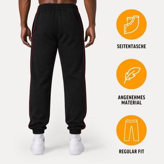 Smilodox Jogginghose Iseo Herren, FILA Jogger, Regular Fit, Baumwolle, f&uuml;r Sport, Freizeit FILA Kollaboration, Side Stripes, Rippbund, Tapered Leg
