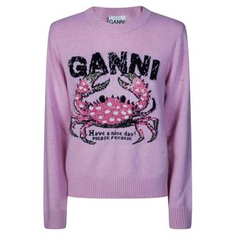 Ganni Femme, Pulls, Rose, Taille: 40 FR Pulls &agrave; col rond