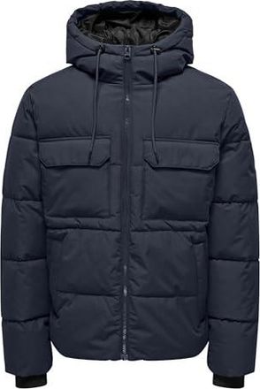 Only & Sons Hood Jacket Onselijah Pckt. Veste &agrave; Capuche OTW Noos, Blazer Bleu Marine, x_l Hommes