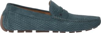Baldinini Homme, Chaussures, Vert, Taille: 46 EU Mocassin en cuir su&eacute;d&eacute; perfor&eacute;