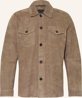 Windsor Windsor. Leder-Overjacket Oleano grau