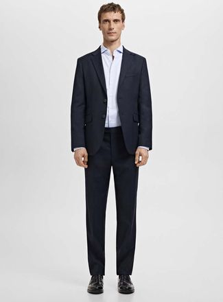 Mango Chemise costume slim-fit tissu twill bleu ciel - Homme - XXL - MANGO MAN