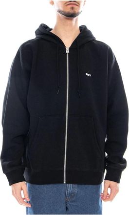 Obey Homme, Sweatshirts et sweats &agrave; capuche, Noir, Taille: M Established Works Bold Zip Hood II Fleece