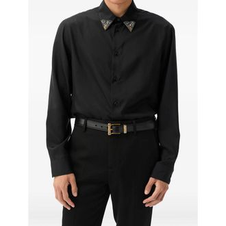 Versace Medusa-Embellished Silk Shirt - Black