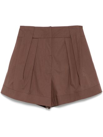 Federica Tosi short &agrave; design pliss&eacute; - Marron