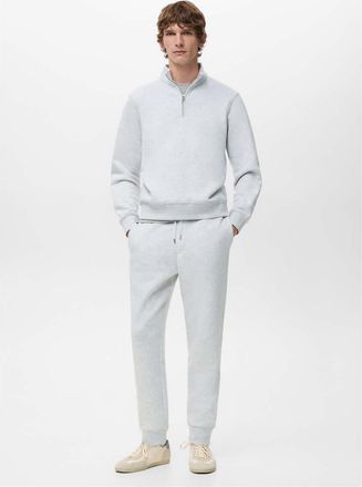 Mango Jogging coton taille &eacute;lastique gris chin&eacute; clair - Homme - XXL - MANGO MAN