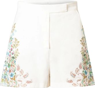 Riani Femme, Shorts, Blanc, Taille: 42 FR Shorts en lin et coton avec motif floral
