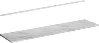 Vicco Plan de Travail Cuisine R-Line, Marbre Blanc, 240 cm