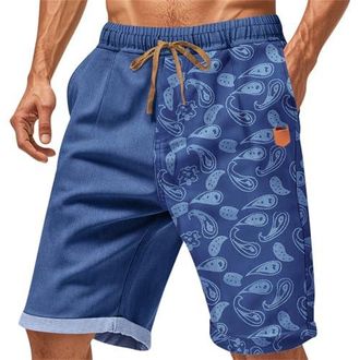 Generic Short longueur genou pour homme, l&eacute;ger, respirant, ample, d&eacute;contract&eacute;, imprim&eacute;, short de sport d&eacute;contract&eacute; avec poches, taille &eacute;lastique, short de spo