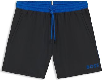 BOSS Herren Starfish A Schnell trocknende Badeshorts mit Kontrast-Logo Schwarz001 XXL