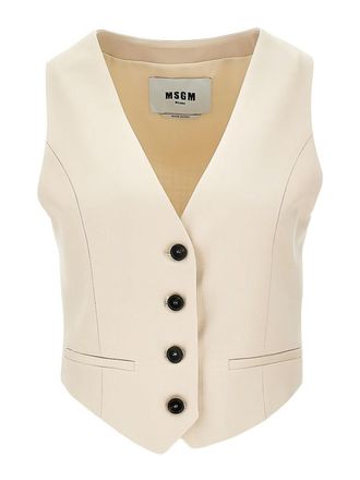 Msgm M. S.G. M. Gilet - Beige