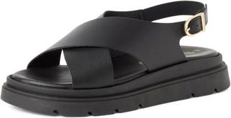 Tamaris Femme Damen 1-28270-42 Sandale cale, Cuir Noir, 37 EU