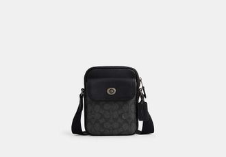 Coach Turnlock-Umh&auml;ngetasche Aus Signature Canvas f&uuml;r M&auml;nner in Schwarz