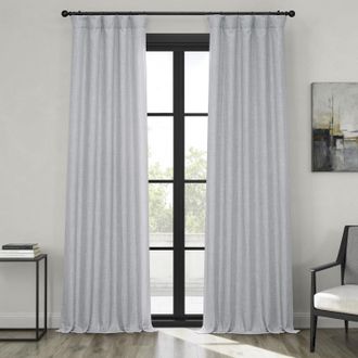 Half Price Drapes Vorhänge aus Kunstleinen, strukturiert, Raumverdunkelungsvorhänge für Schlafzimmer, 308 cm lang, 1 Panel, 120 x 120 cm, Vorhänge für Wohnzimmer, Heimd