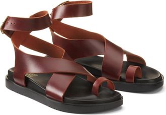 La Redoute Collections Sandales Entre-doigt Compensées En Cuir À Bride