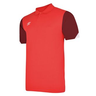 Umbro Total Poloshirt f&uuml;r Herren - Training (Zinnoberrot/Rad Rot /Schwarz)