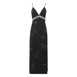 Des_Phemmes Kleid mit Kristallverzierungen und V-Ausschnitt - - Dresses - Damen - Grau - XS