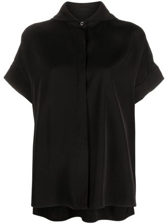 Jil Sander chemise &agrave; ourlet plus long au dos - Noir