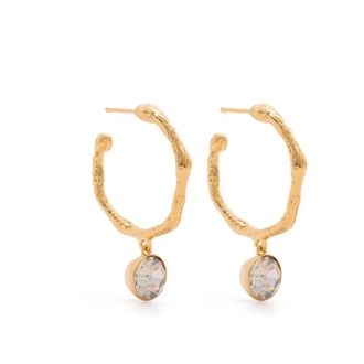 Forte_Forte Femme, Accessoires, Jaune, Taille: ONE Size Cr&eacute;oles avec pendentif Strass