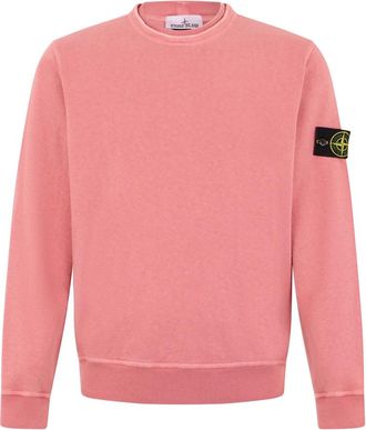 Stone Island Homme, Sweatshirts et sweats &agrave; capuche, Rose, Taille: S Malfil&eacute; Fleece Old Effect Crewneck SweaT-shirt