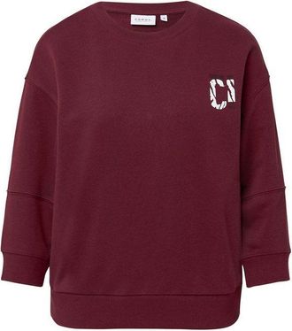 Comma 3/4 Arm-Pullover Sweatshirt Sweater mit Artwork und seitlichen Rei&szlig;verschl&uuml;ssen