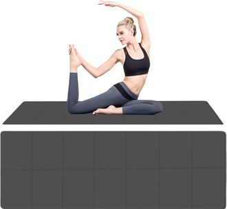 Generico Tragbare Reise-Yogamatte - rutschfeste Trainingsmatte mit Transport, extra breite Dicke | Zuverl&auml;ssiges Sportpolster f&uuml;r die Entspannung der Gymnastik
