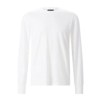 Tom Ford Lyocell Baumwolle Langarm-T-Shirt - - Tops - Herren - Wei&szlig; - XL