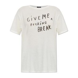 R13 Cremefarbenes T-Shirt mit Print - - Tops - Damen - Beige - XS